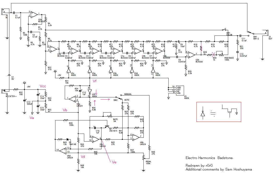 Electro Harmonics Bad Stone Phaser Pt. 1: アナログ電子楽器の回路を読む2
