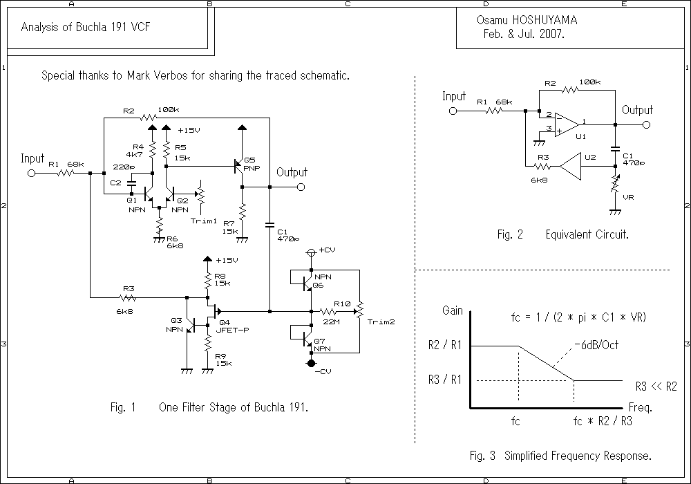 Buchla 191 VCF: アナログ電子楽器の回路を読む2